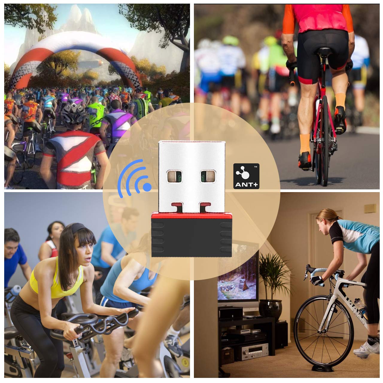 LIVL0V V5 USB ANT+ Dongle for Garmin Fitness Devices, USB ANT Stick Compatible with Zwift TrainerRoad Wahoo Cycleops Trainer Rouvy TacX Sufferfest PerfPRO