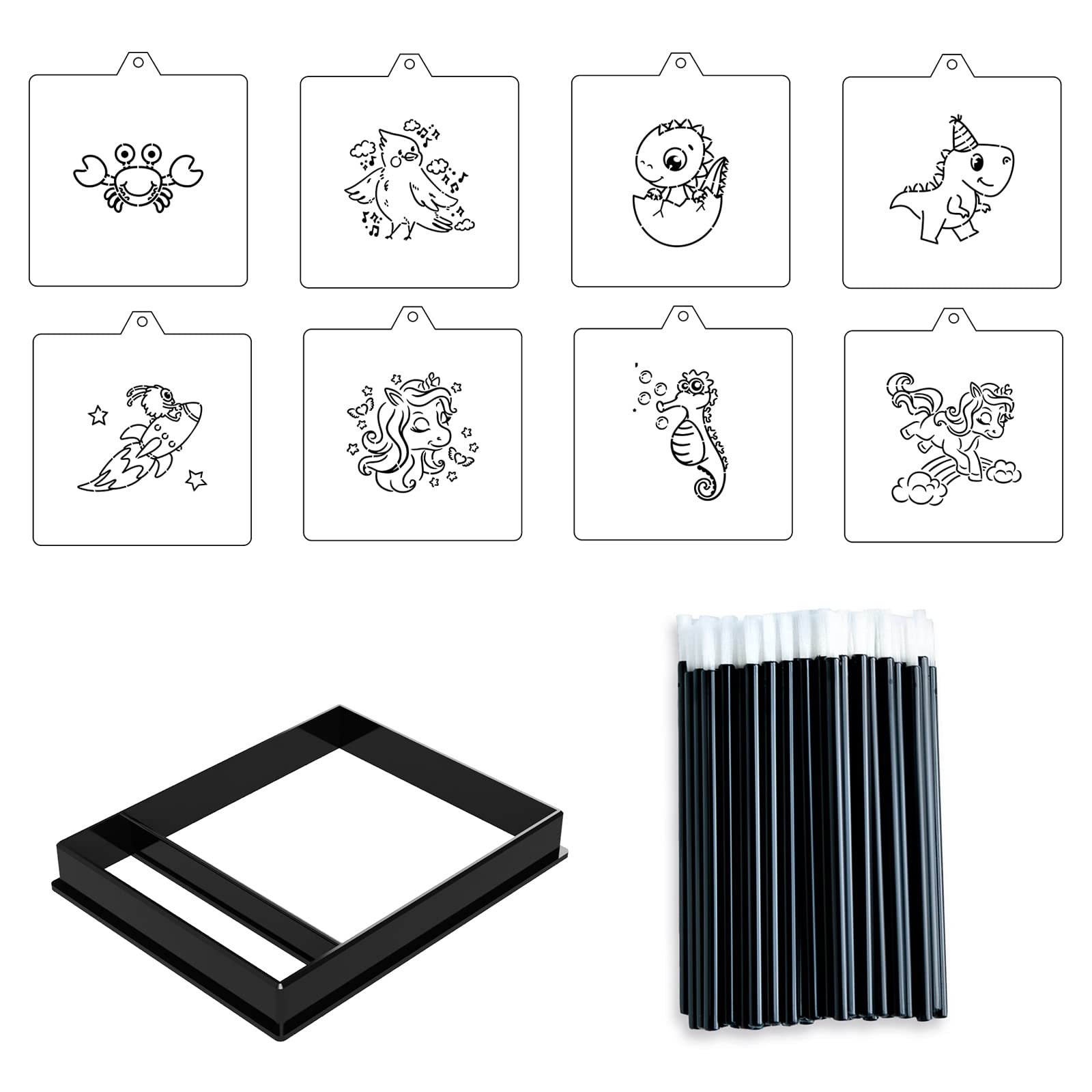 PYO cookie decorating starter set, Paint Your Own cookie stencil,Sugar Cookie cutter,PYO Stencil Kit,Christmas Easter paint your own cookie tool set (4x5in, PYO, Black)