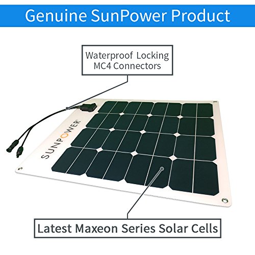 SunPower 50 Watt Flexible Monocrystalline High Efficiency Solar Panel