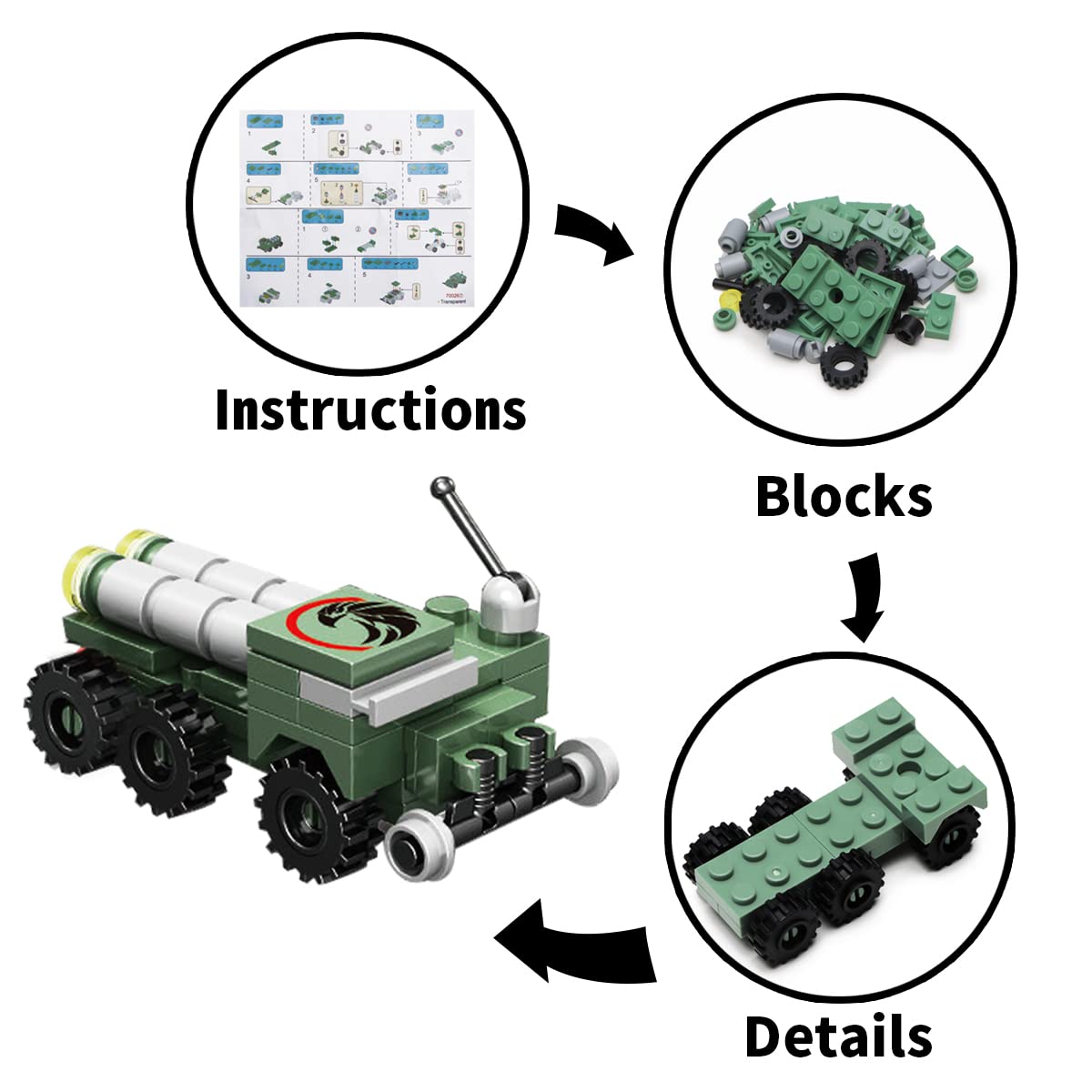 JOYIN 2021 Christmas Advent Calendar 24 Days Countdown Calendar with Construction Vehicle Cars and Military Fighter Building Blocks