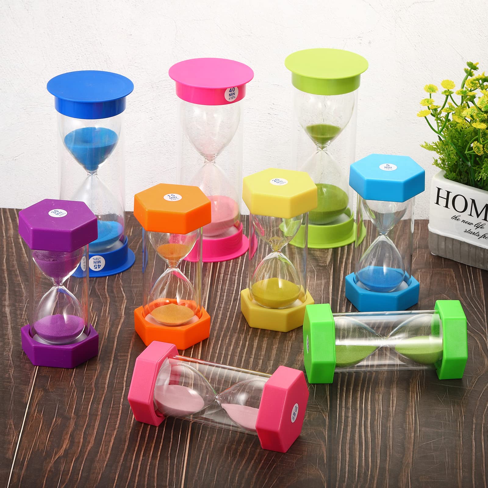 PATIKIL 10 Minute Sand Timer, Hexagon Small Sandy Clock with Plastic Cover, Count Down Sand Glass for Games, Kitchen, Party Favors DIY Decoration, Purple