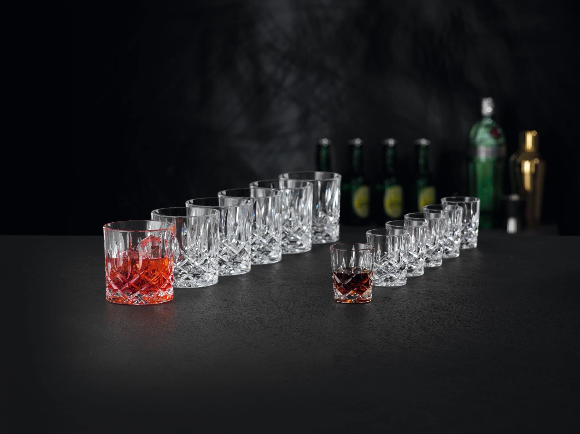 Nachtmann Brand Noblesse Collection, Single Old-Fashioned Glasses, Set of 4, Durable Crystal SOF Glass, Diamond Design, 245 ml/ 8.66-Ounce, Dishwasher Safe