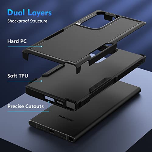 Vipcase for Samsung Galaxy S23 Ultra Case, ๐๐๐ฎ๐น ๐๐ฎ๐๐ฒ๐ฟ๐ Protection S23 Ultra Case, Military Grade Shockproof Galaxy S23 Ultra Case, Heavy Duty Samsung S23 Ultra Case 5G 6.8" 2023 - Black
