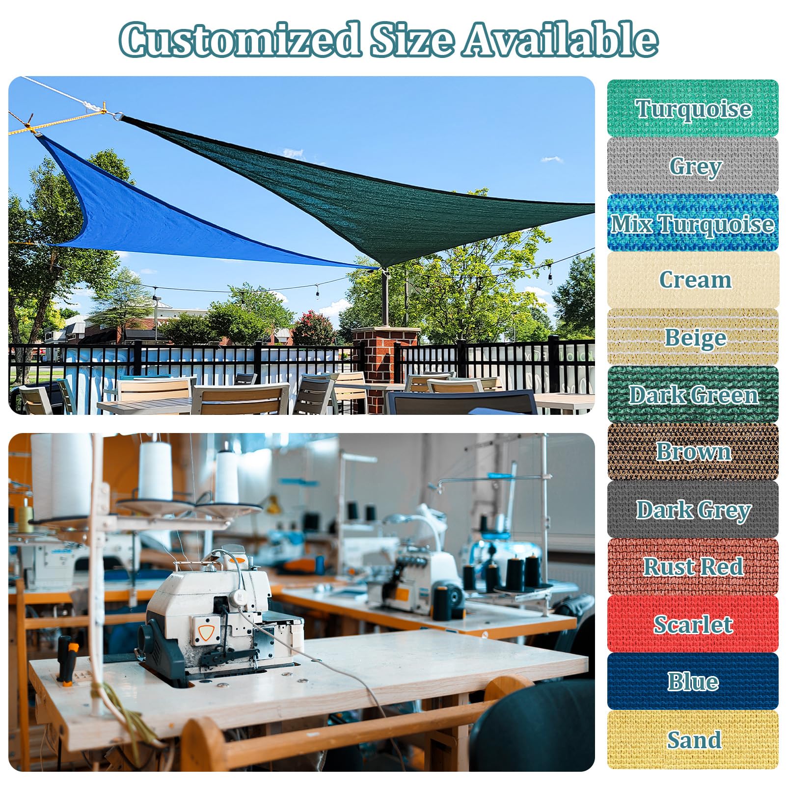 Shade&Beyond 11'12''x11'12'' Sun Sail Shade UV Block Sunshade Sail for Patio Backyard Yard Sand Desert