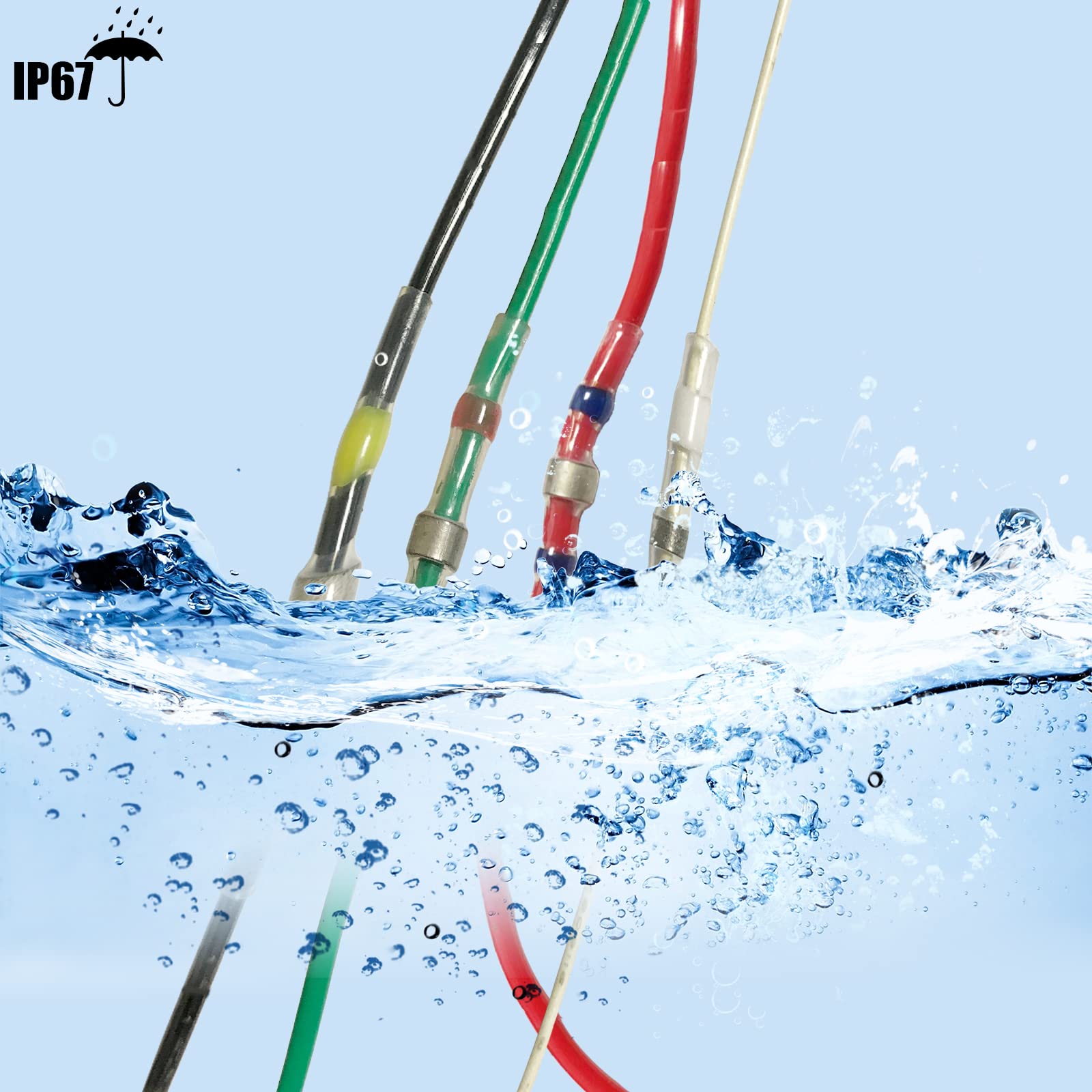 Qkendy 140pcs Solder Seal Wire Connectors, Heat Shrink Butt Wire Connectors, Multi-Purpose Electrical Terminal Kit, Insulated Electrical Butt Splice Wire Terminals for Automotive Marine Boat