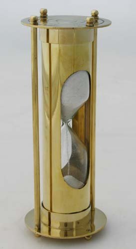 RedSkyTrader Brass 7" Antique Style Hourglass: 5 Minute Sand Timer, one size
