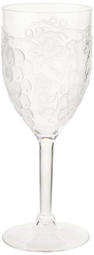Prodyne Embossed Grape Acrylic Wine Glass, 10 Ounce