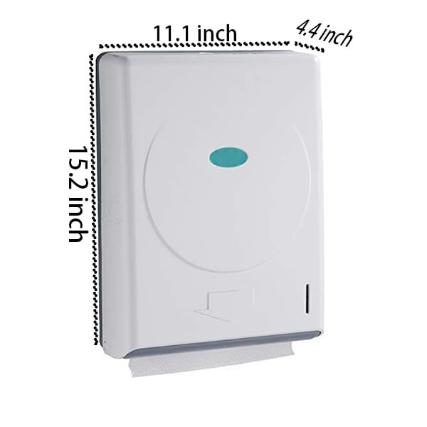 Paper Towel Dispenser Wall Mount, C Fold Paper Towel Dispenser, Multifold Towel Dispenser for Home and Commercial Use, Bathroom Tissue Holder,White by Cq acrylic