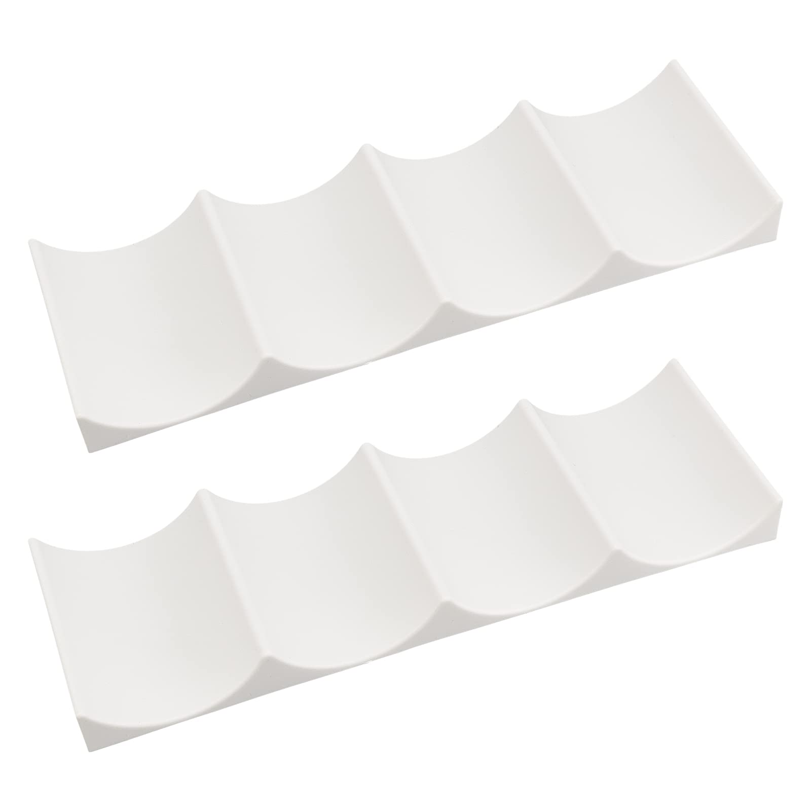 OLYCRAFT 2pcs Plastic Wine Rack Display Mat Wine Rack Countertop Holder Plastic Stackable Wine Bottle Display Mat Wine Holder Storage Organizer White for Wine Cola Bottles Cans Jars - 4x11 Inch