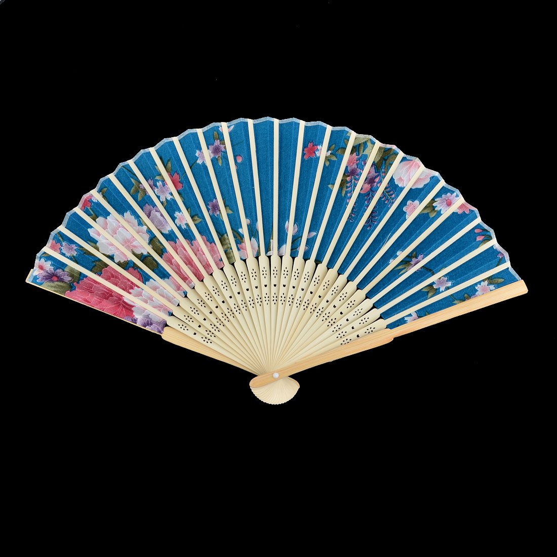 Qtqgoitem Polyester Flower Printed Festival Vintage Style Foldable Cooling Hand Fan 8.3 Inches Length (model: 2f8 142 844 42e d78)