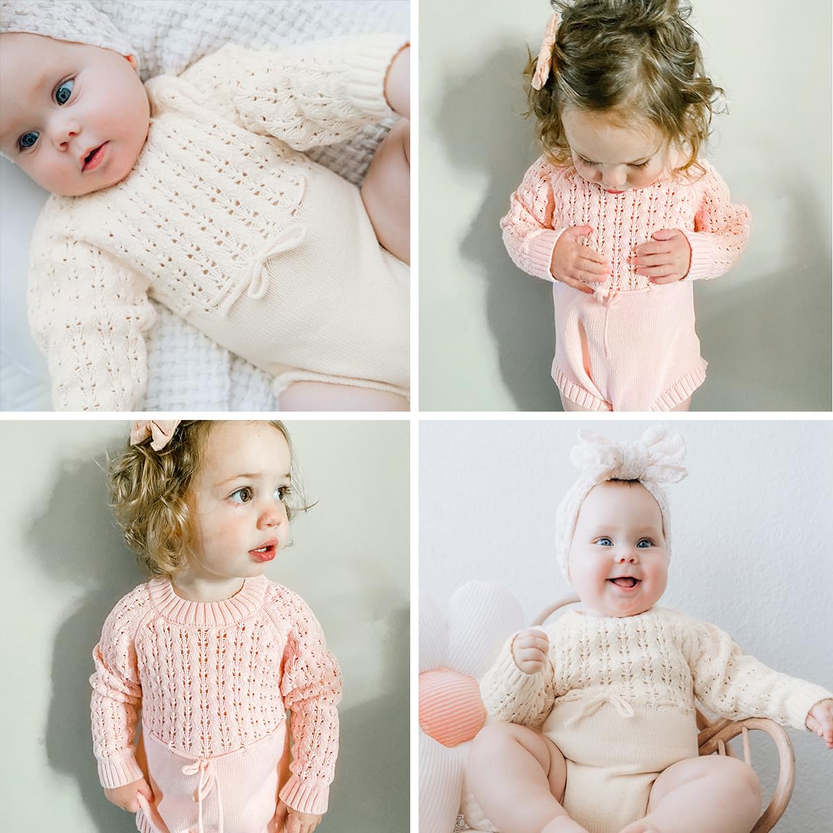 Simplee kids Baby Boys’ Girls’ Knitted Romper Jumpsuit Long Sleeve Onesie Bodysuits One Piece Outfits Sweater