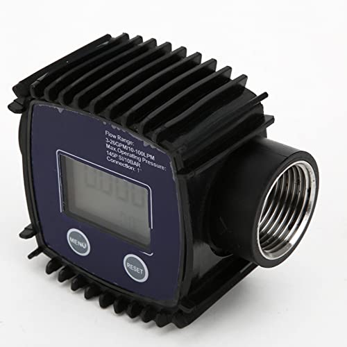 Oil Counter Gas Thread Sensor K25 1in Female Thread Flowmeter Digital Display Water Liquid Flow Sensor 10β100L/MIN(Blue)
