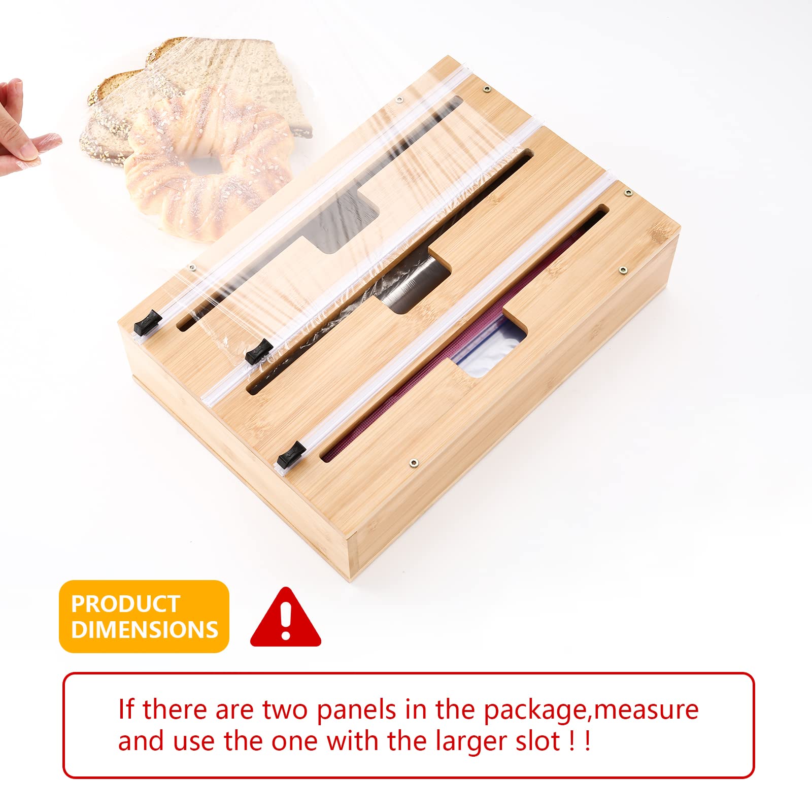 Oirboeus Ziplock Bag storage Organizer Foil and Plastic Wrap Organizer Dispenser with Cutter plastic bag organizer Organization and Storage for Kitchen Drawer Dispenser for Gallon Quart Snack Sandwich