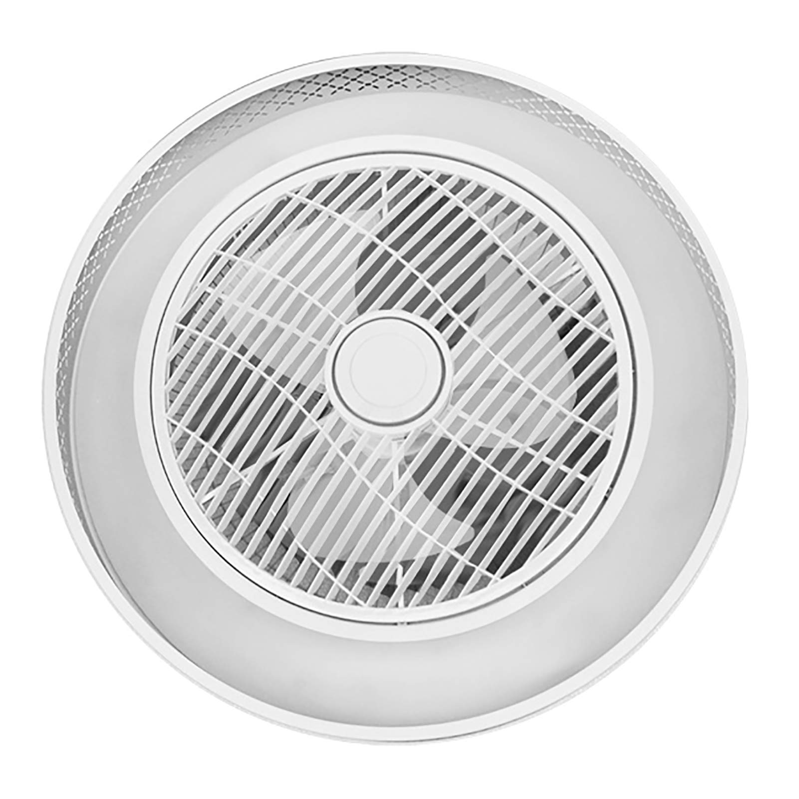 Minney Ceiling Fan with Light, 22 inches Semi Flush Mount Enclosed Shell, Fully Dimmable LED Lighting Caged Ceiling Fan with Remote Control for Low Profile Room
