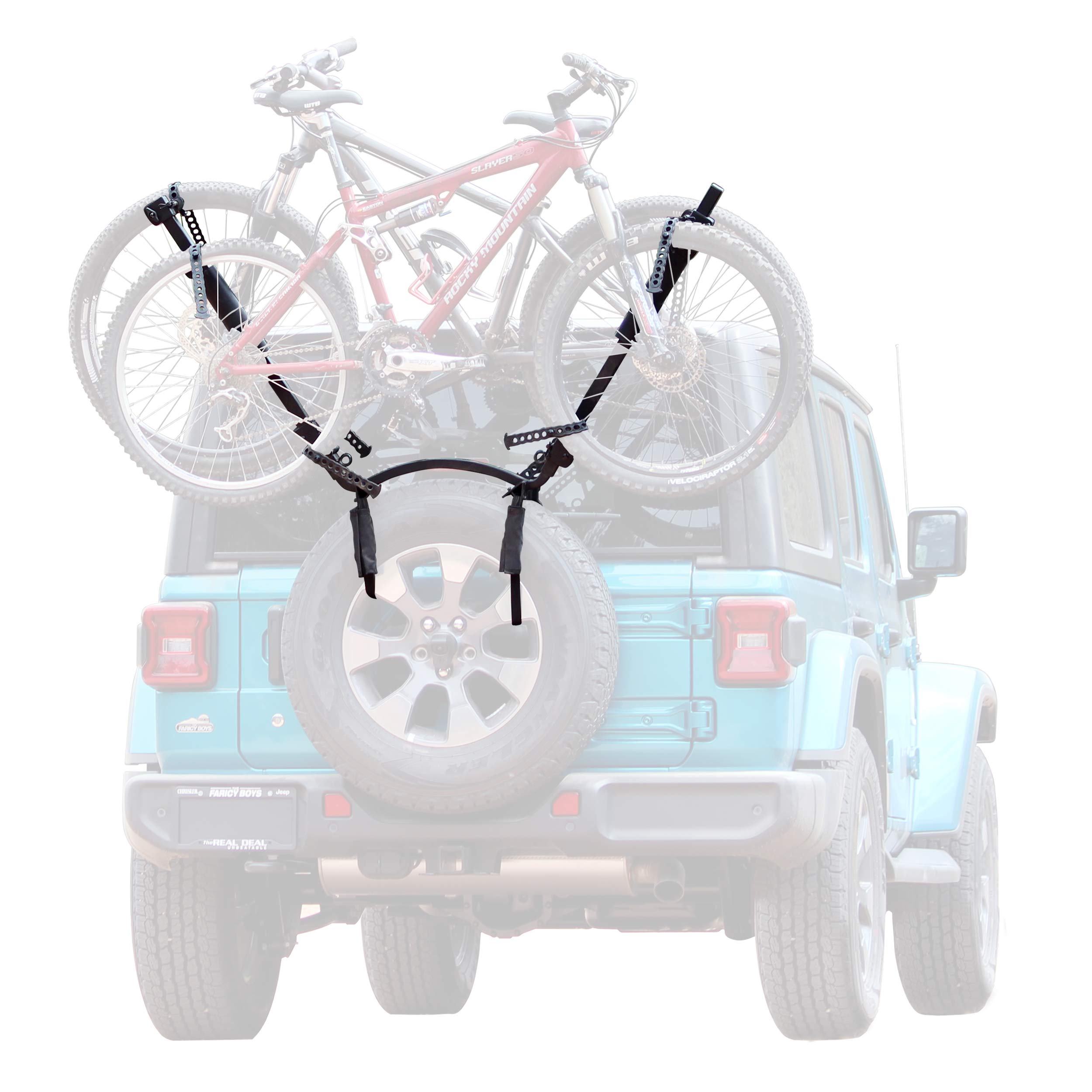 Let's Go Aero TireBiter 2-Bike VRack Carrier for Spare Tires | Back-up Camera Compatible (Model B00987)