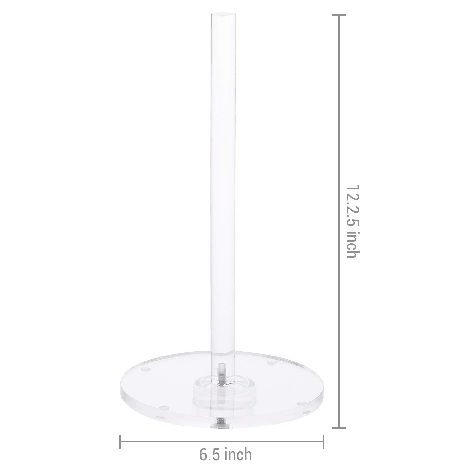 MyGift Clear Acrylic Kitchen Countertop Paper Towel Holder Stand with Round Base, Vertical Design Paper Roll Dispenser
