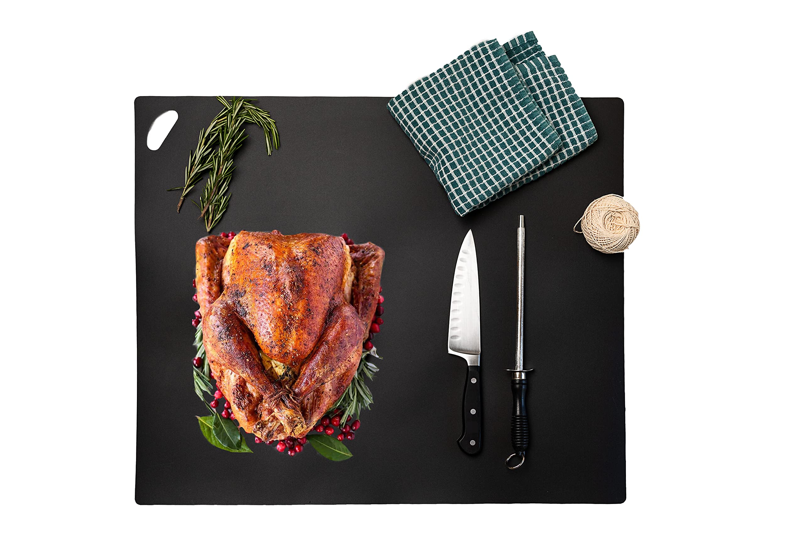 Please review description before purchase. Set of 2 Cutting board mat (Black-White, X-Large 22.5w"x20"hx.040"thick)