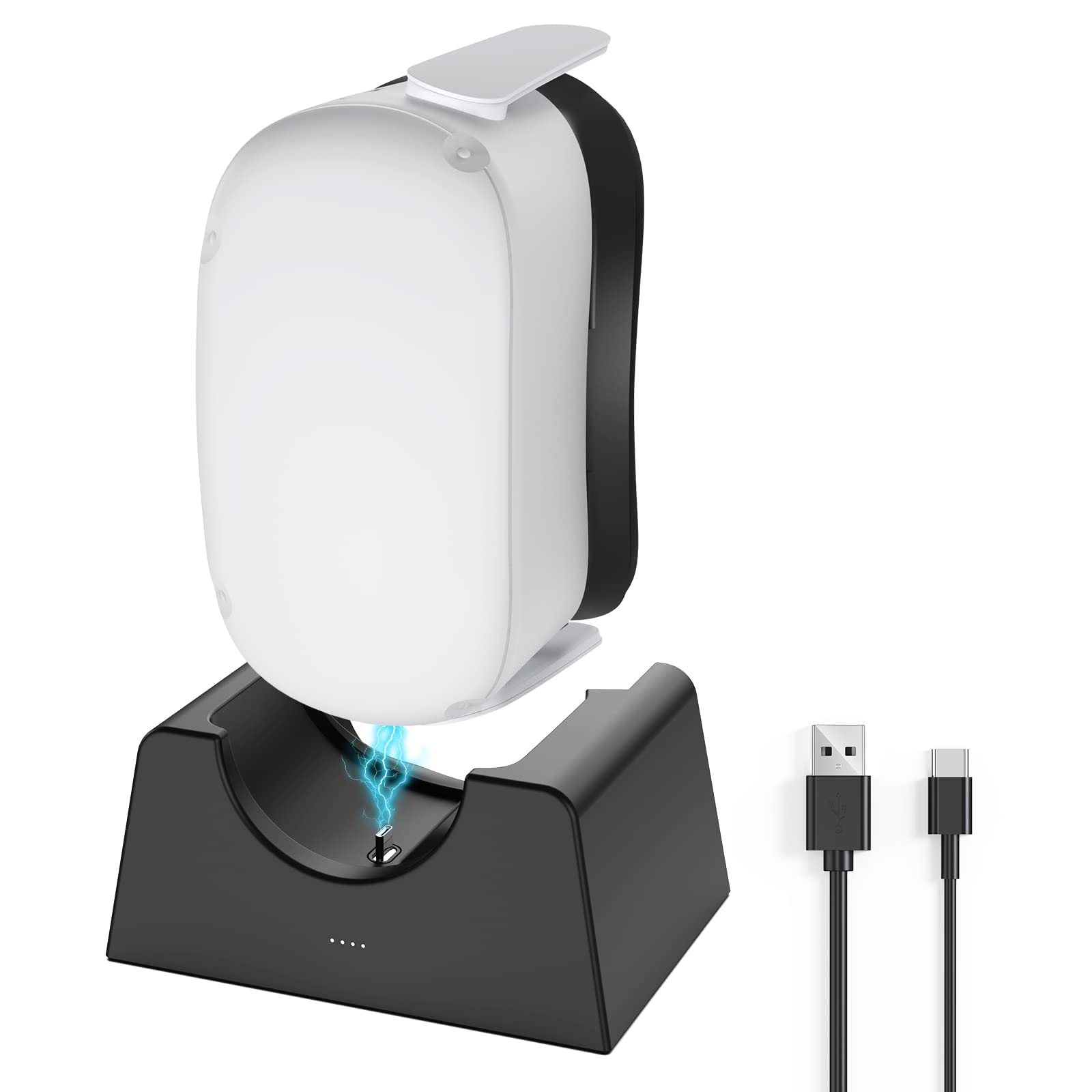 Quest 2 Charging Station, SiWiQU Mini Fast Charging Station for Quest 2, VR Charging Dock with LED Light, Safe, Portable, Come with USB C charger