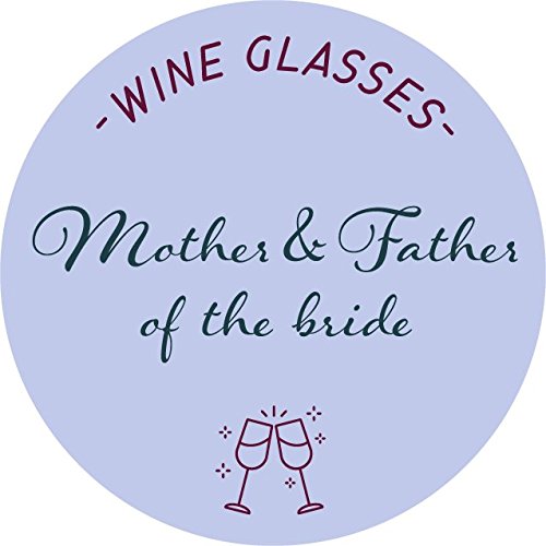National Etching Father and Mother of the Bride Wedding Wine Glass Gift Set of 2 (Stemmed)