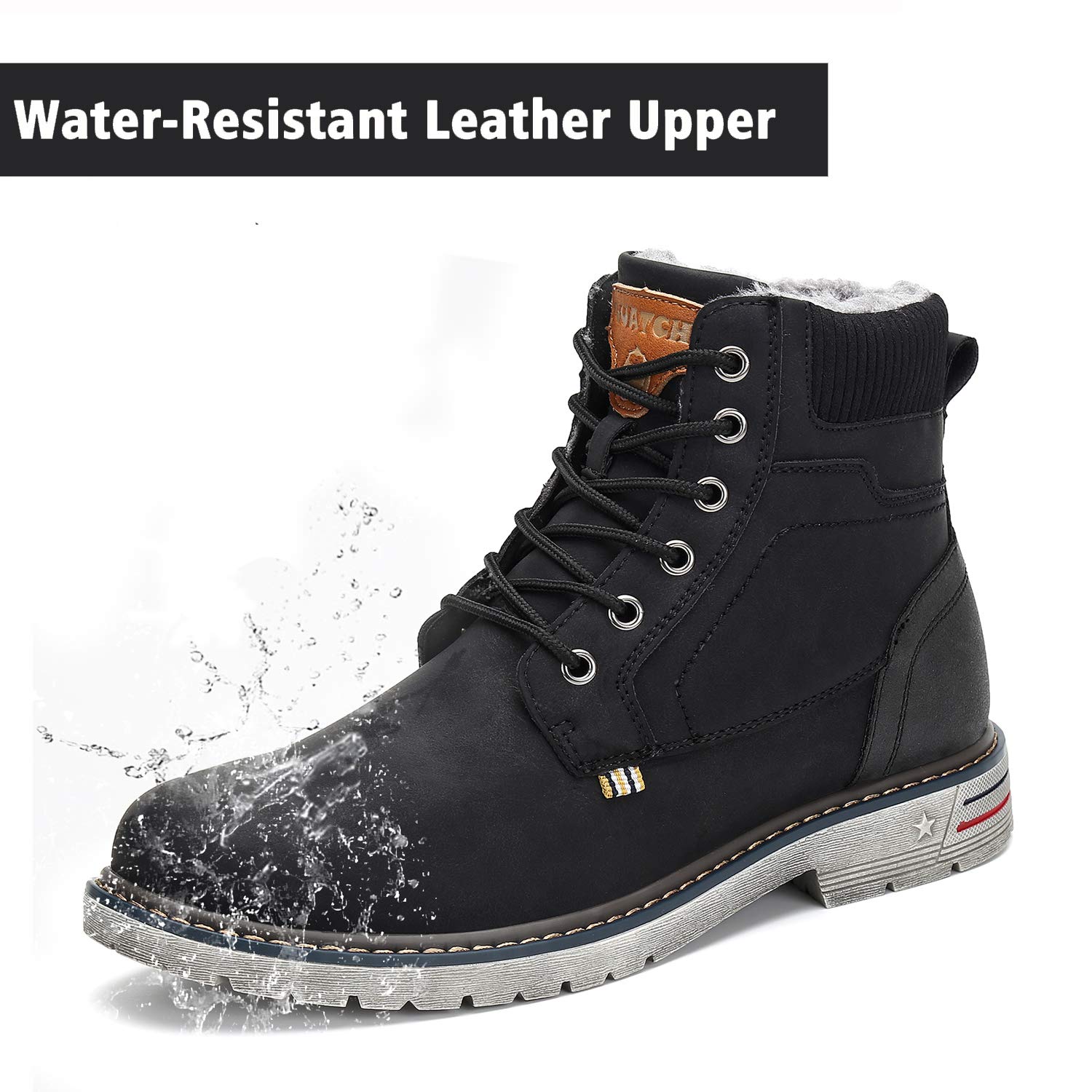 Mishansha Women's Hiking Boots Men's Warm Snow Boots Warm Ankle Bootie Non Slip Walking Black 7 Women/6 Men
