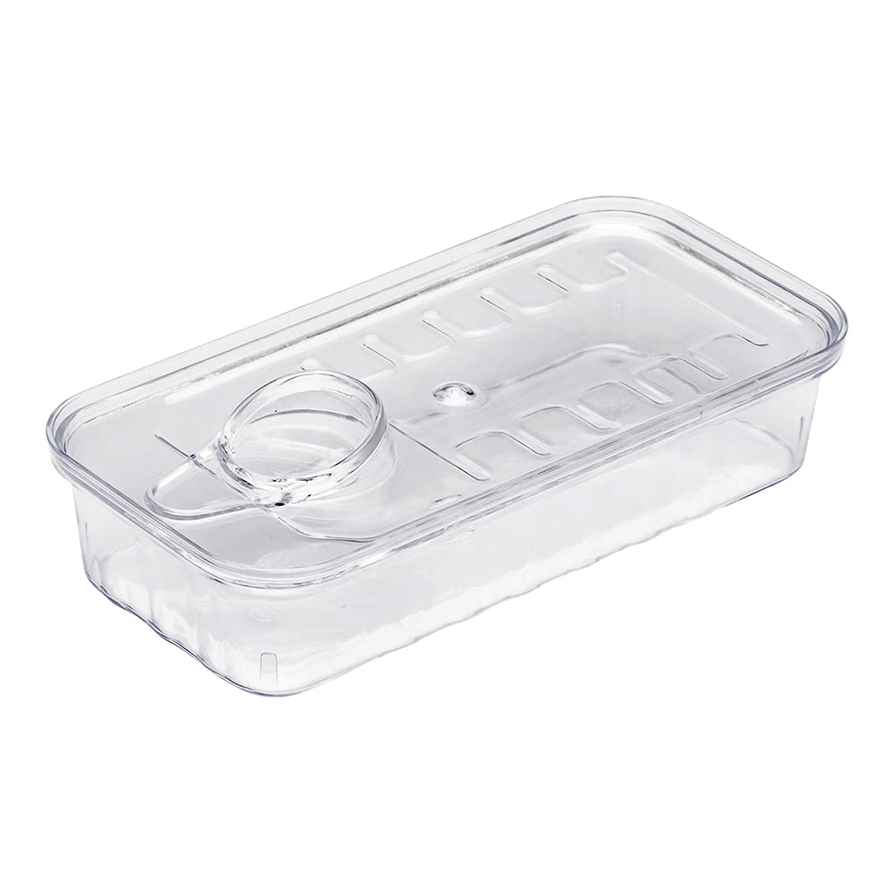 Restaurantware 2 oz Rectangle Clear Plastic Tin Can - with Lid - 4" x 2" x 1" - 100 count box
