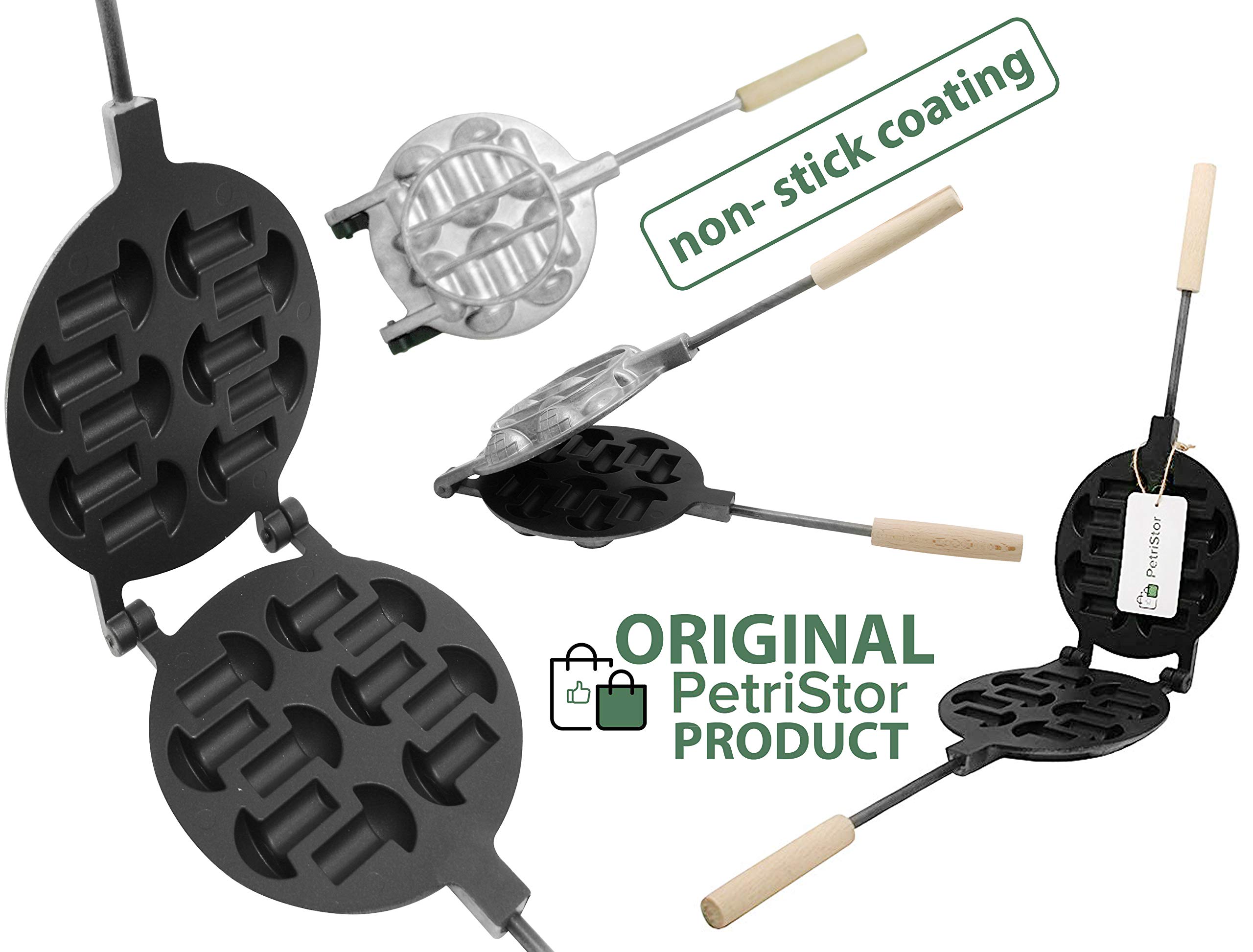 Non-stick Coating Cookie Mold Walnut Mushroom Assorted Tasty Homemade Cookies Baking Tools & Accessories Cookie Presses Bakeware (10 Mushrooms)