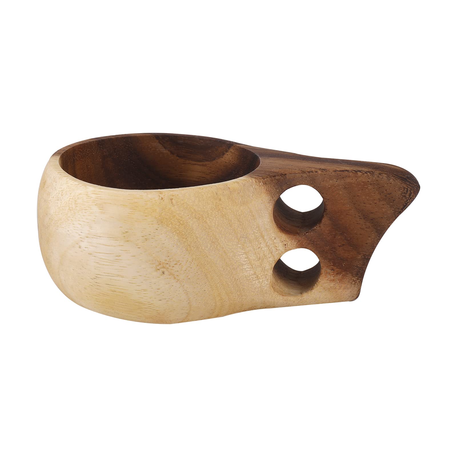 olelo Acacia Wooden Cup Camping Cup Nordic Style Handmade Natural Portable Wood Mug Drinking Cup for Coffee, Tea and Milk (model b)