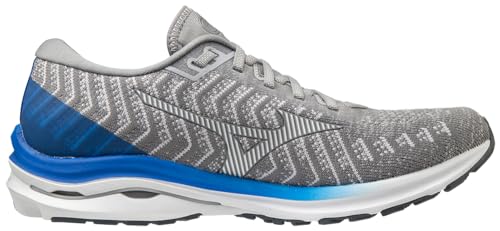 Mizuno Men's Wave Rider 24 WAVEKNIT Running Shoe, Frost Greywhite, 12.5 D US