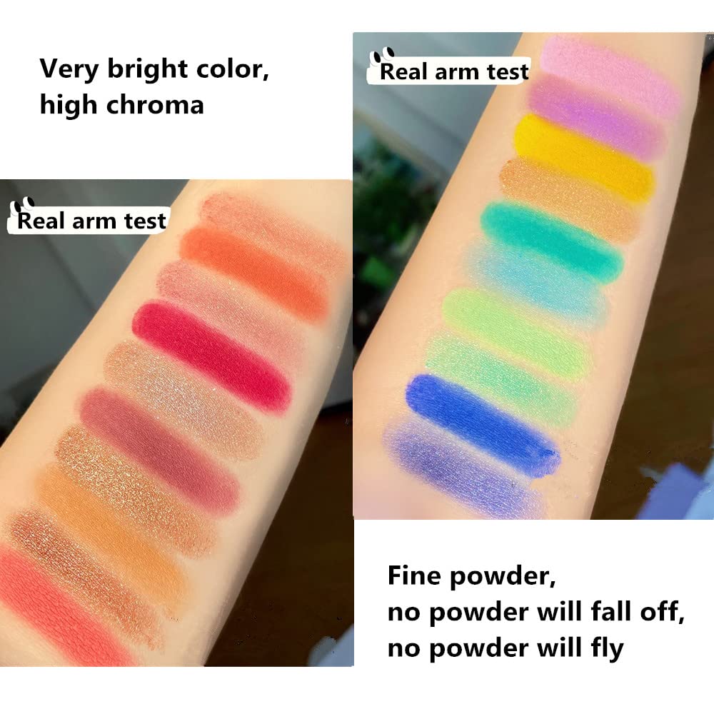 Timipoo Double color eye shadow, high pigment eye makeup palette, matte shimmer metal eye shadow powder, waterproof and durable color eye shadow (06#Dream talk purple)