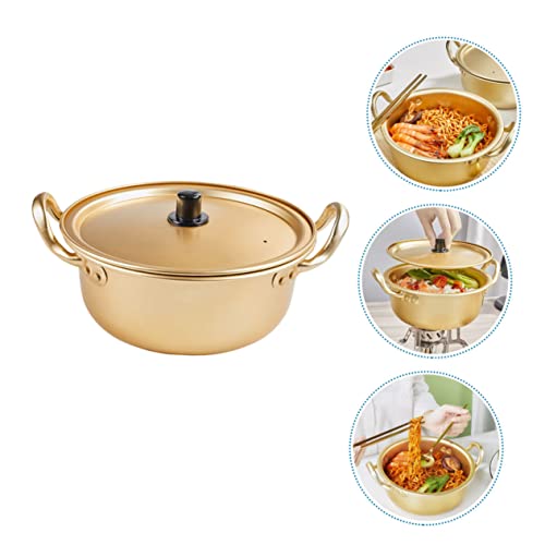 YARNOW 2 Pcs Korean Instant Noodle Pot Japanese Noodles Ramen Ceramic Frying Pan with Lid Steamer Cookware Deep Saucepan Korean Pots for Cooking Aluminum Pot Kitchen Pan Ramen Pot Candy