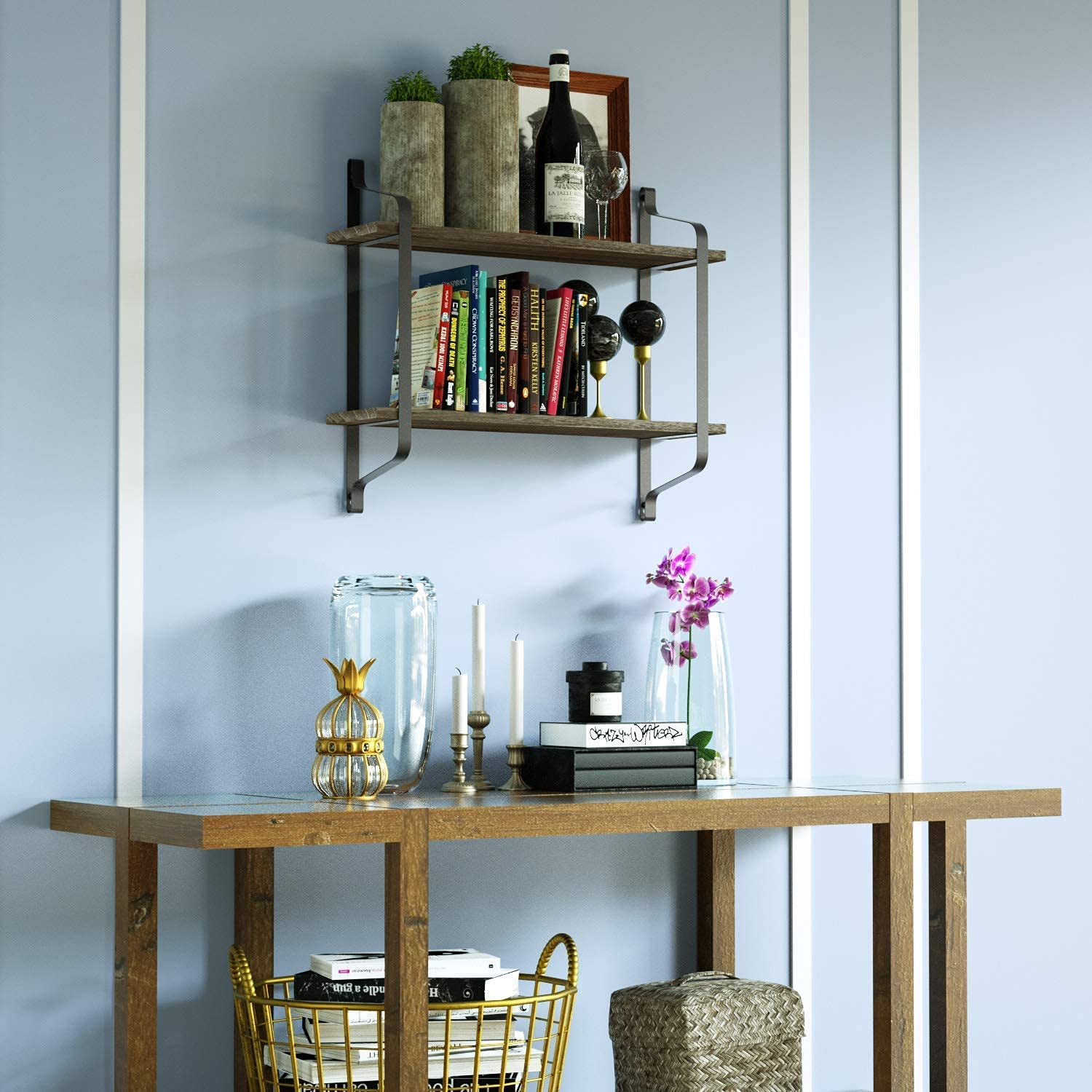 Love-KANKEI Floating Shelves Set of 3 and Floating Shelves Set of 2 Bundle