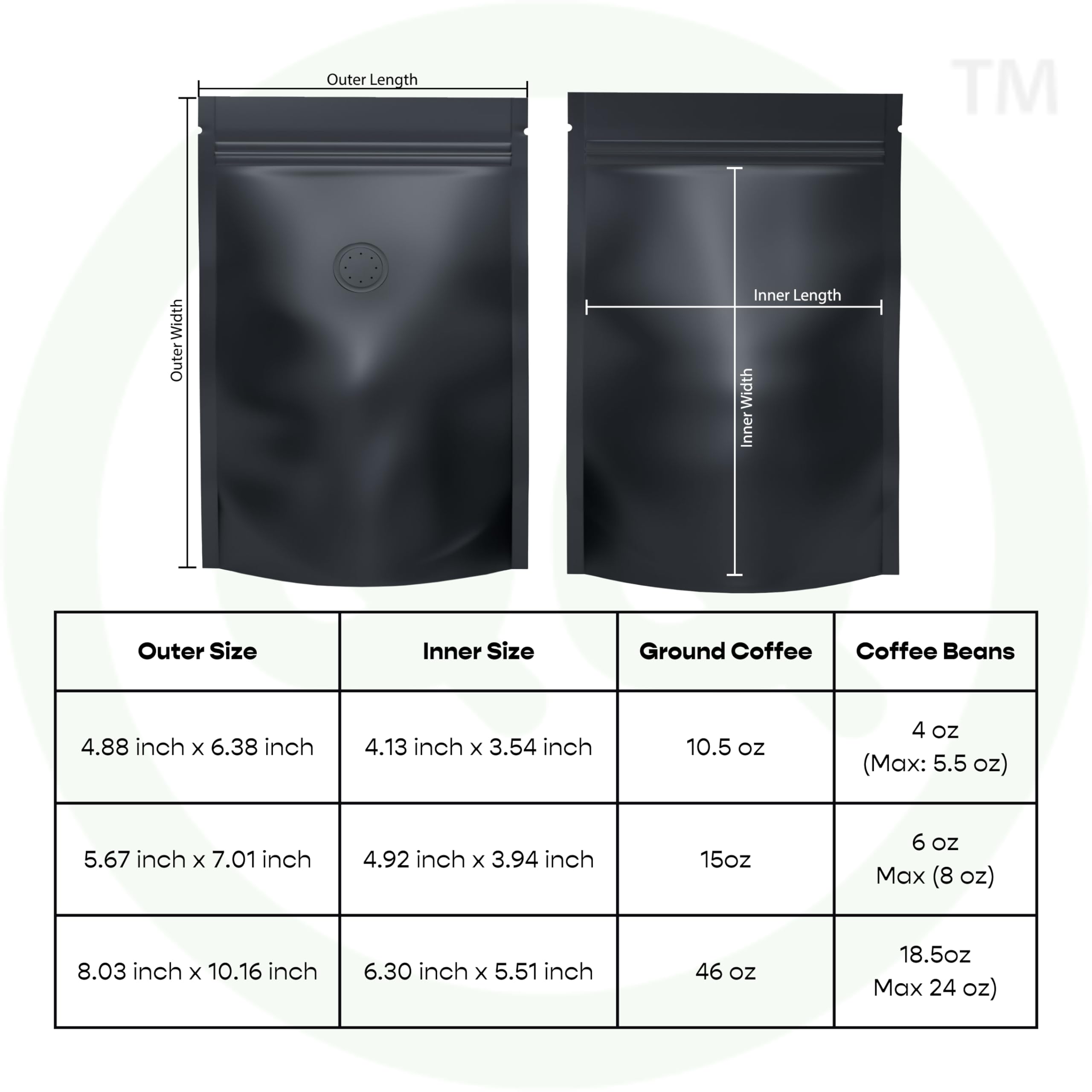 QQ Studio Foil Coffee Packaging Bags with Zipper and Degassing Valve for Whole and Ground Coffee (Gold, 18.5oz (Pack of 50 Bags))