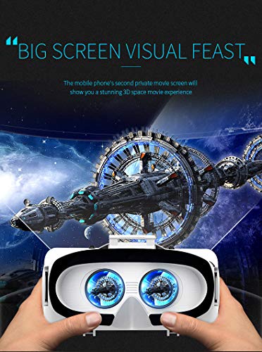 Ultralight VR Headset W/Bluetooth Controller, Comfortable Virtual Reality Headset for 4.7’’-6.4’’ iPhone/Android Phones, VR Headsets for Movies/Games, Gift for Kids & Adults