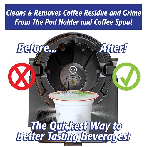 Quick & Clean 4-Pack of Cleaning Cups with Descaler Bundle (2 Total Uses) - 2.0 Compatible, Descaling Solution for Keurig, Nespresso, Ninja, Delonghi, All Coffee and Espresso Machines