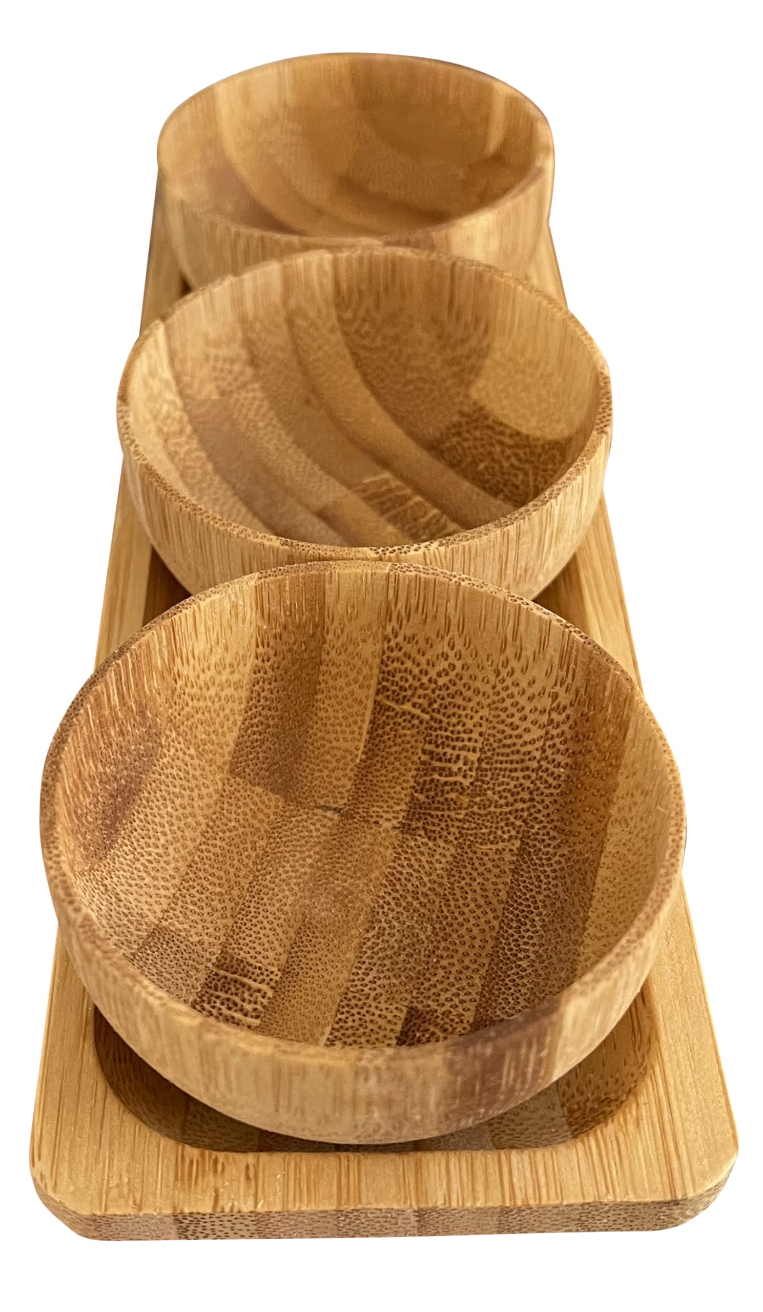 Nature's Kitchen Small Bamboo Pinch Bowls Dip Bowls Condiment Cups - Mini Wood Bowls for Salt Cellar, Spices, Dipping Sauce, Soy Sauce Dish, Nuts, Candy, Appetizers