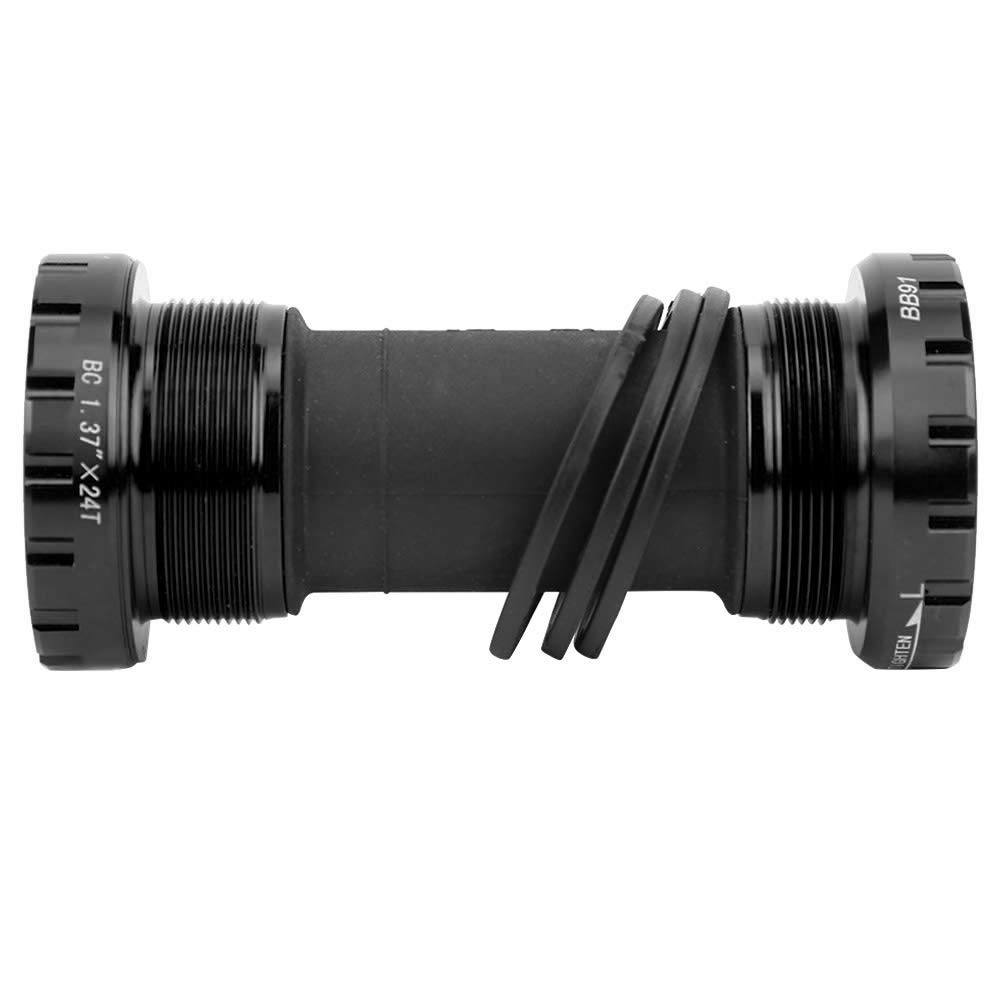 Raguso Bike Bottom Bearing, Wearable Waterproof Aluminum Alloy Bottom Bracket for Road Bicycle for 68β73mm Frame(Black)