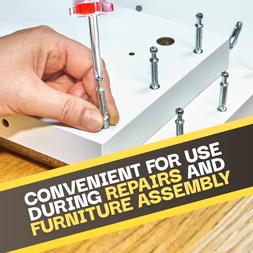 Small Flathead Screwdriver Slotted Phillips Screwdriver - Stubby Screwdriver Set Magnetic Tip Flat Phillips Short Screwdriver for Small Screws - Mini Screwdriver Set Small Size Pocket Screw Driver Set