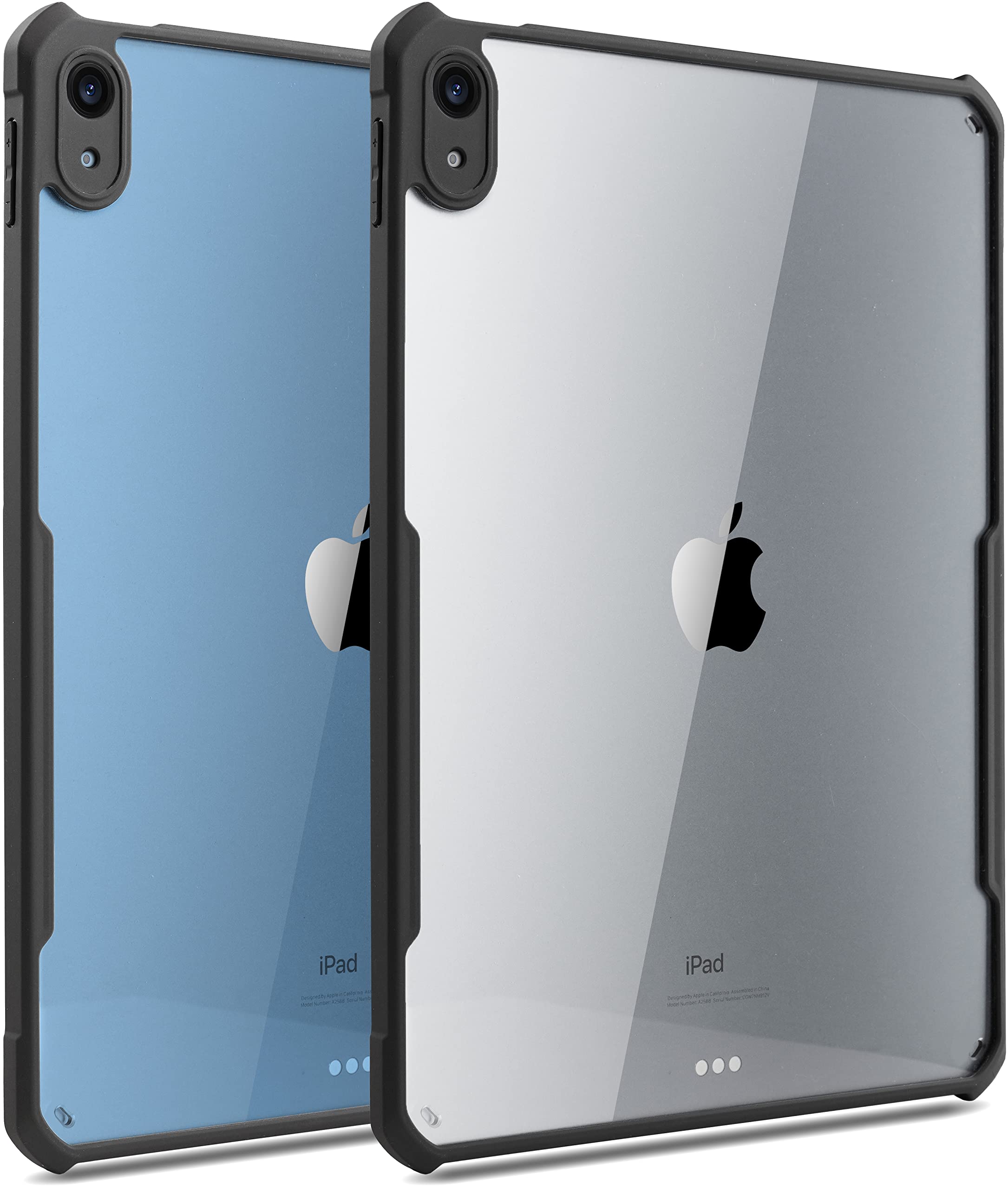 TineeOwl iPad 10 Case (2022 10.9-inch | 10th Generation) Ultra Thin, Clear Back, Flexible TPU Absorbs Shock, Lightweight (Black/Clear Back)