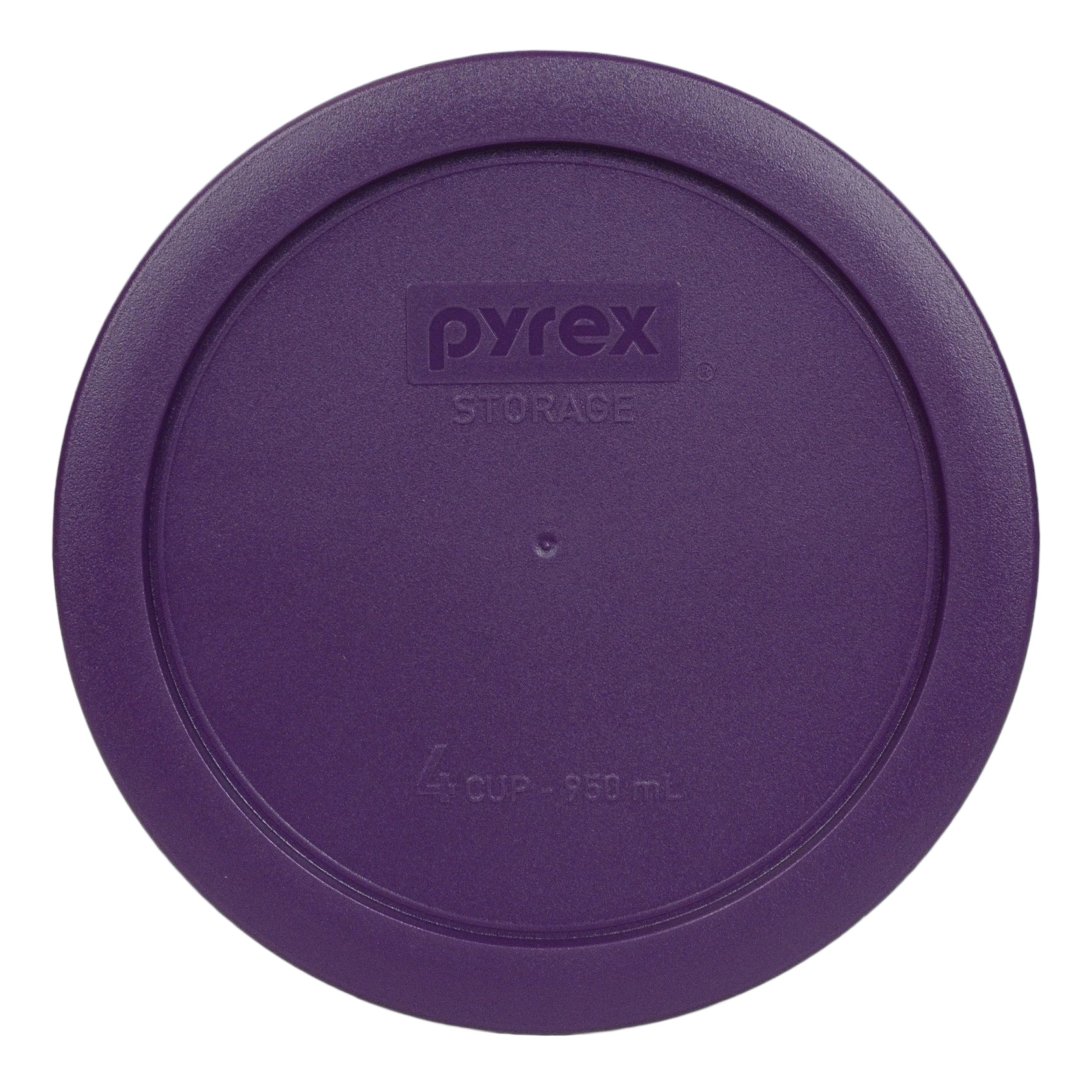 Pyrex Bundle - 12 Items: (3) 7210-PC 3-Cup Turquoise Lids, (3) 7201-PC 4-Cup Purple Lids, (3) 7200-PC 2-Cup Lawn Green Lids, (3) 7202-PC 1-Cup Dark Blue Lids Made in the USA