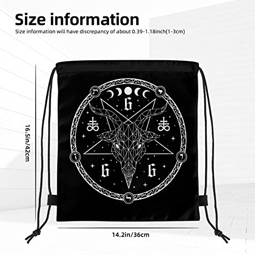 JOocla Baphomet Satanist Goat Ram Drawstring Backpack Bag Large Gym Sackpack Yoga Packet