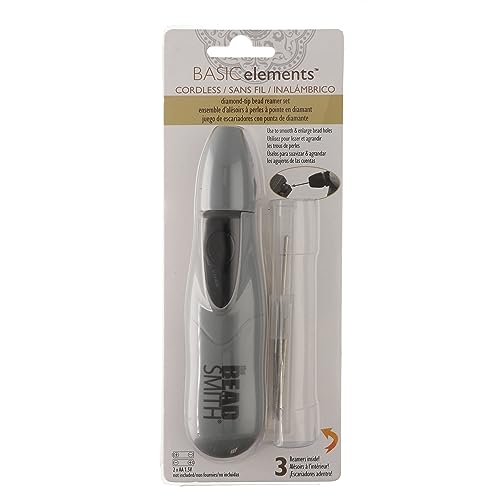 The Beadsmith Motorized Bead Reamer β Cordless: 2 AA Batteries β Included 3 Diamond Points β Use on Glass, Ceramic or Stone β Tools for Opening & Enlarging Holes & Softening & Smoothing Rough Edges