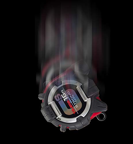 TAJIMA Tape Measure - SAE & Metric Scale 16ft/5m x 1 inch GS-Lock Measuring Tape with Acrylic Coated Blade & Safety Belt Holder - GSSF-165MBW