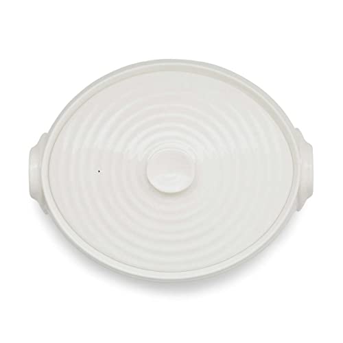 Portmeirion Sophie Conran Collection White Oval Casserole, (Small) - Dishwasher, Microwave, Oven and Freezer Safe - Made in England