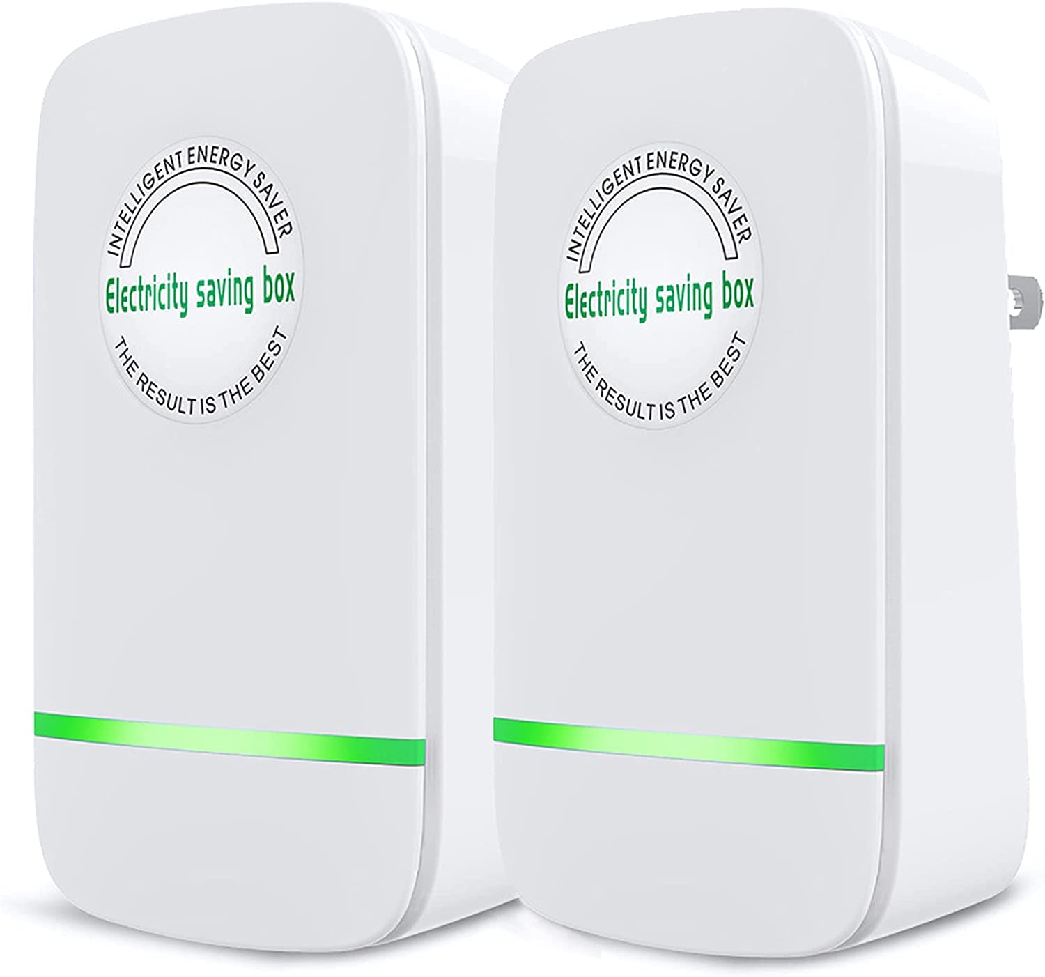 Pro Power Saver, Electricity Saving Box, Smart Watt Energy Saving Device with LED Indicator for Household Office Market (2Pcs White)
