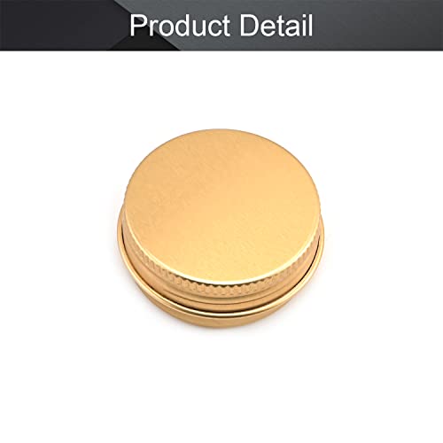 Othmro 12pcs 0.5oz Metal Round Tins Aluminum Tin Cans Containers with Screw Lid, 40 * 18mm(DxH) Gold tin cans for Salve, Spices, Lip Balm, Tea or Candies 15ml