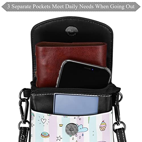 Small Crossbody Bag Rainbow Unicorn Cell Phone Purse Wallet