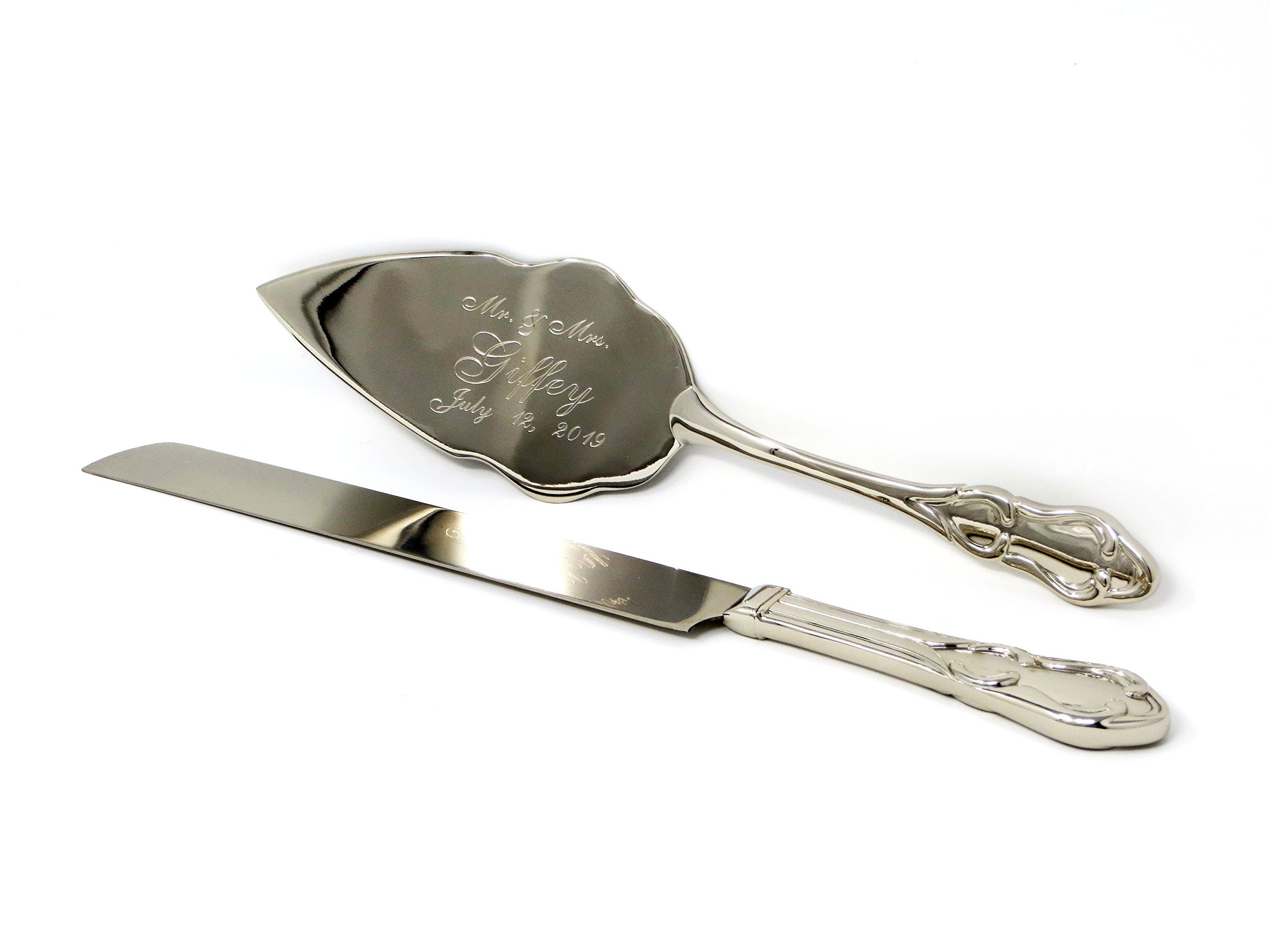 Personalized Wedding Cake Server and Knife Set- Wedding Gift- Wedding accessory- Bridal Shower- Rehearsal