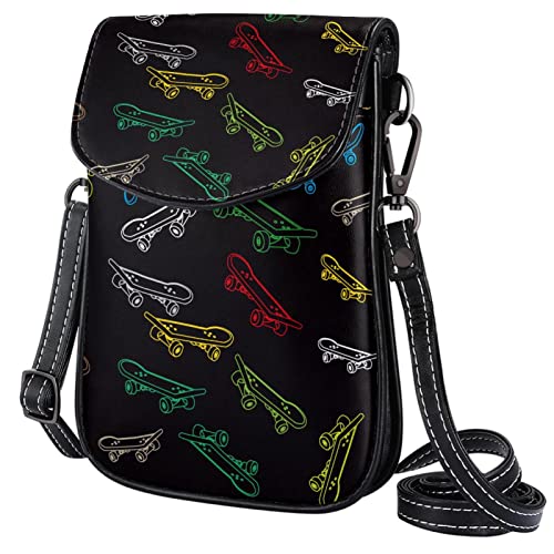 Small Crossbody Bag Skateboard Cell Phone Purse Wallet