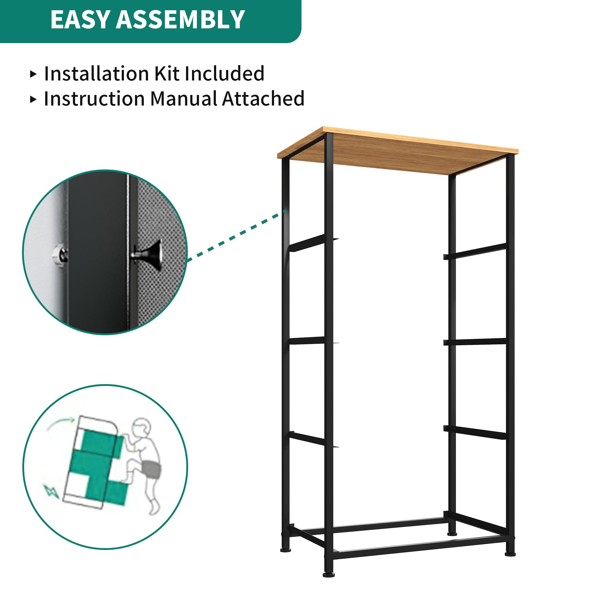 YITAHOME Dresser with 4 Drawers - Fabric Storage Tower, Organizer Unit for Bedroom, Living Room, Hallway, Closets - Sturdy Steel Frame, Wooden Top & Easy Pull Fabric Bins