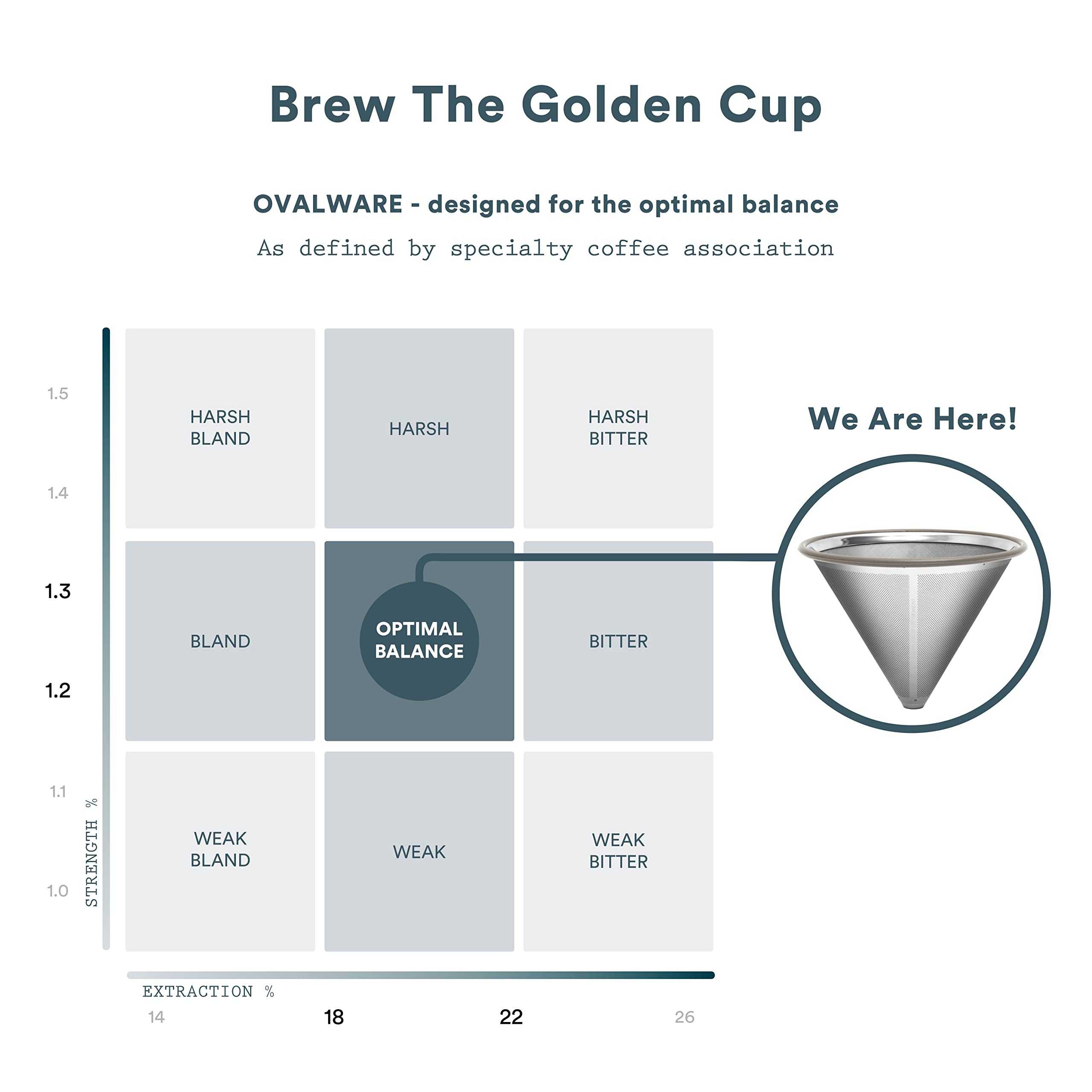 OVALWARE Paperless Stainless Steel Pour Over Coffee Filter β Reusable and Permanent Coffee Cone Dripper for Ovalware, Chemex, Hario and Other Carafes